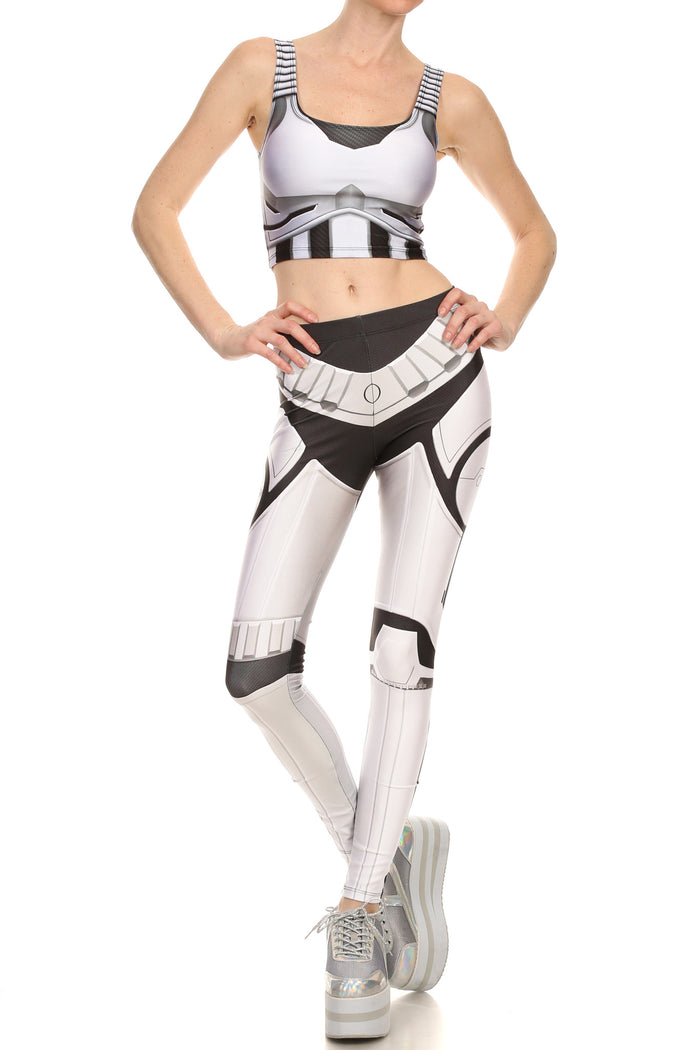 Trooper Crop Top - White - POPRAGEOUS